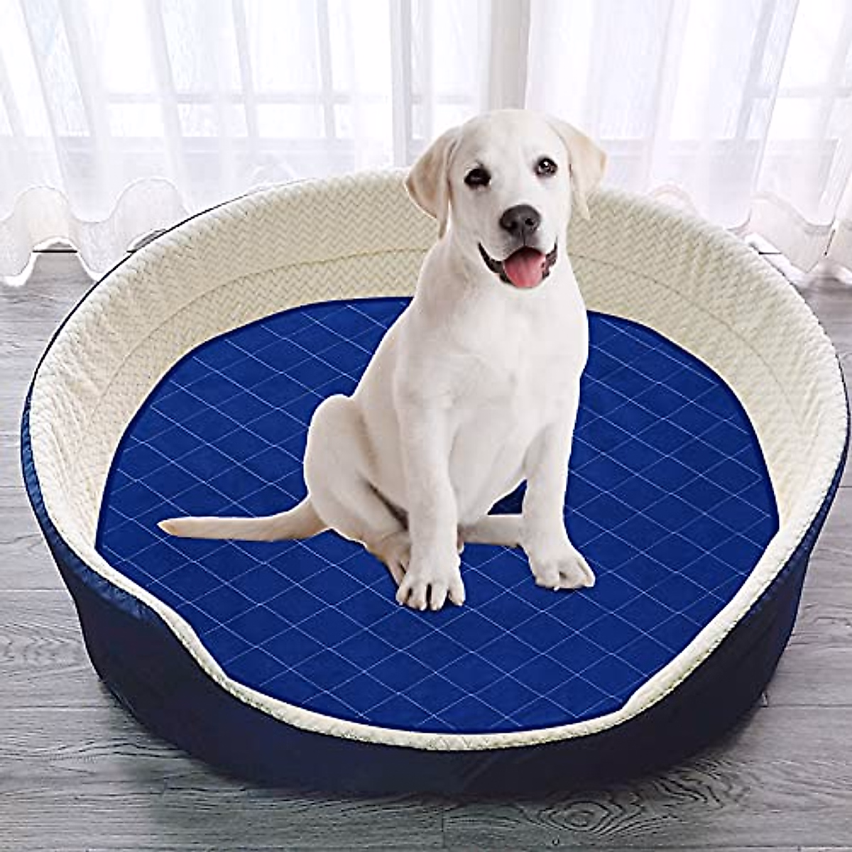 Reusable Pee Pads for Dogs 36", Washable Round Whelping Pads, Puppy Training Pads with Non-Slip Back for Playpen/Crate, Dog Housebreaking Absorption Pad