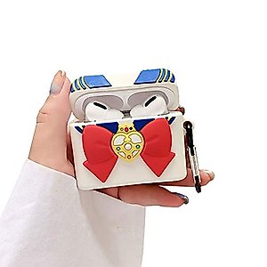 TOU-BEGUIN Creative Charging Case Compatible with Airpods Pro, Cute Sailor Moon Suit Design Soft Silicone Full Protective Skin Cover, Fashion Skirt Wireless Earphone Accessories