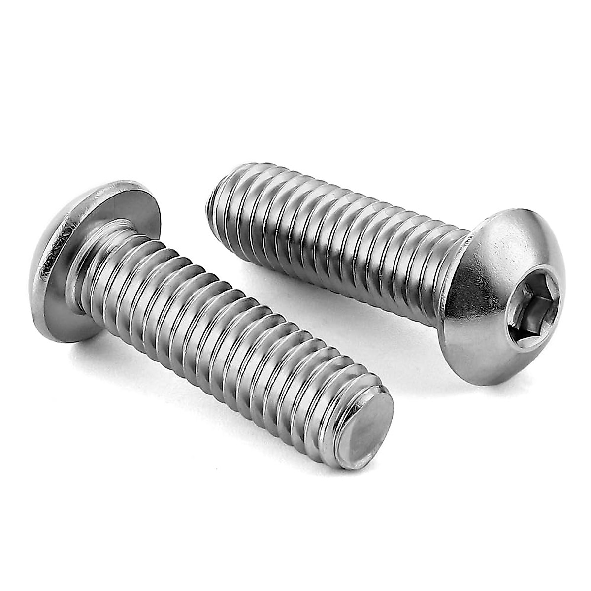 5/16-18 x 1" Button Head Socket Cap Screws, 304 Stainless Steel 18-8, Bright Finish, Coarse Thread Fully Threaded, Allen Hex Drive, 12 PCS