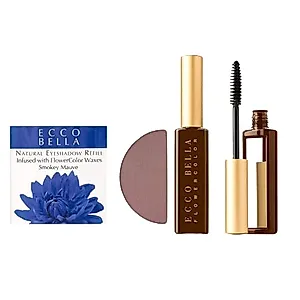 Ecco Bella Flower Eye Kit FlowerColor Plant Based Smokey Mauve Eyeshadow Vegan Brown Mascara