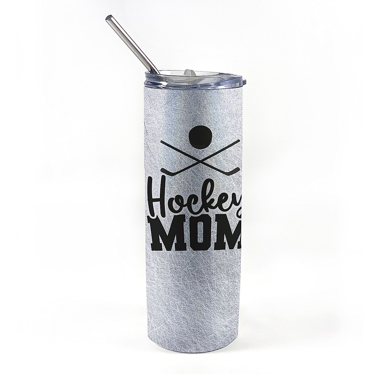 Hockey Mom – Iridescent Finish – One 20 oz Iridescent Stainless Steel Travel Tumbler with Straw – Double Wall Vacuum Insulation– Keep Beverages Cold For Up to 18 Hours or Hot for 6 Hours