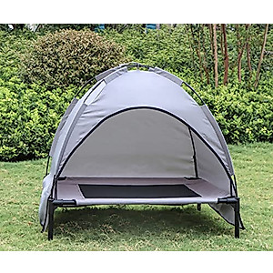 VANFOND Elevated Dog Bed with Canopy , Raised Mesh Canopy Pet Cot for Small/Medium Dogs Outdoor Camping or Beach