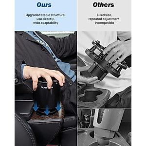 JOYTUTUS Large Stable Cup Holder Expander for YETI, Hydro Flask, Nalgene, Hold 18-40 oz Bottles and Mugs, Car Cup Holder Adapter Fit Most Cup Holder
