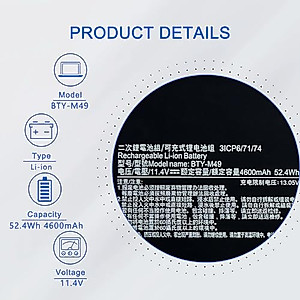 JOTACT BTY-M49 11.55V 84.08Wh 3- Cell Laptop Battery Compatible with MSI Prestige 14 A10SC A10SC-009 A10RB B10MW-017US MS-14C2 A11SCX Summit E14 A11SCS A11SCST 14 B4M MS-14DK B10RAS B11SB Series