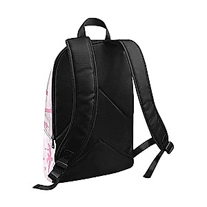 Ballerina Ballet Dancing Pink Flowers Personalized Backpack for Teen Boys Girls ,Custom Travel Backpack Bookbag Casual Bag with Name Gift, 11.8inch(L) x 5.51inch(W) x 17.72inch(H)