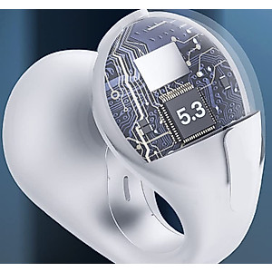 PANGEGE Wireless Ear Clip Bone Conduction Headphones - 2023 New Mini Bone Conduction Headphones, Open Ear Headphones Wireless Bluetooth for Running Sports Earring Earphone (Black)