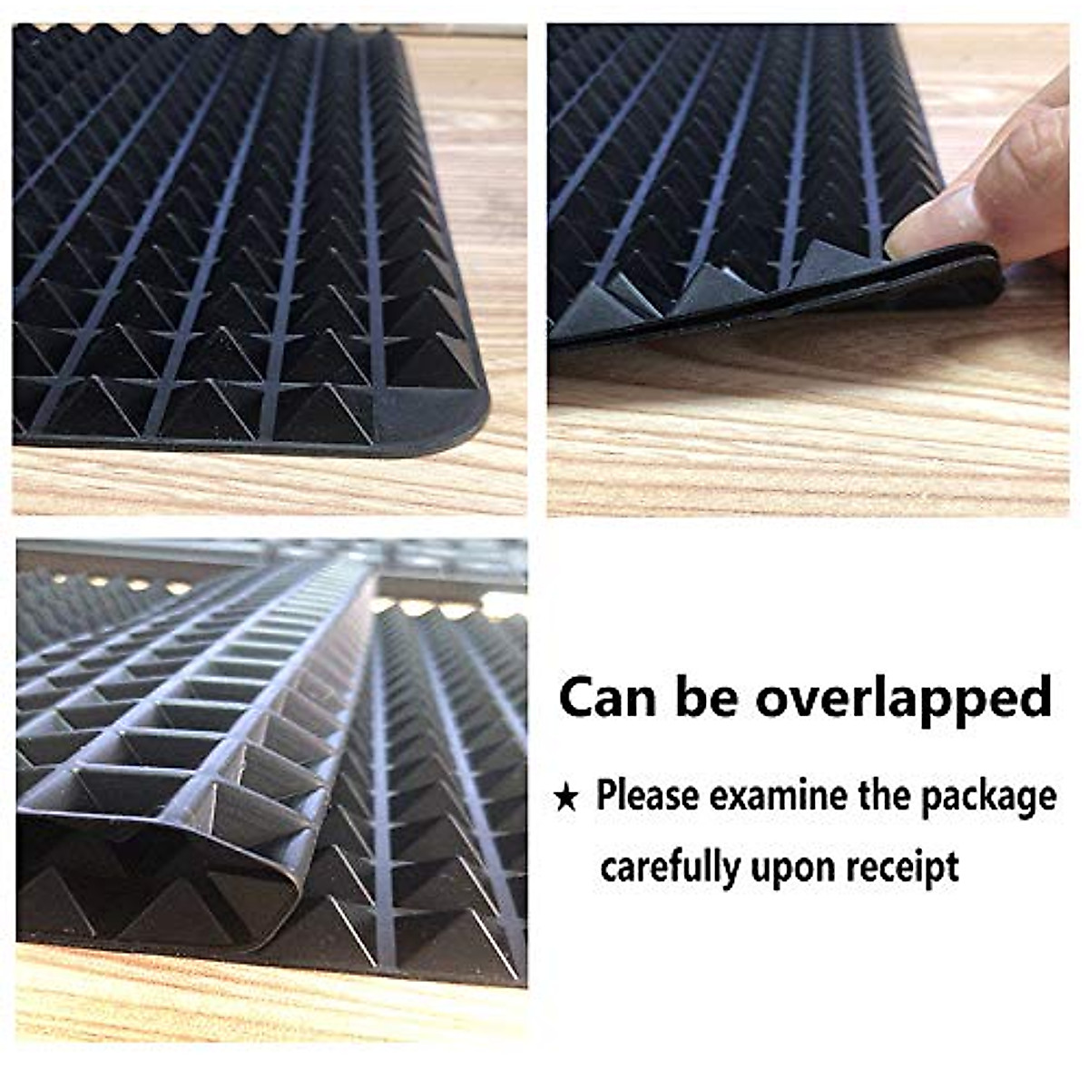 Ohequbao Non-Stick Silicone Baking, Pyramid Healthy Cooking Oven Mat Fat-red, Black-2 Pack