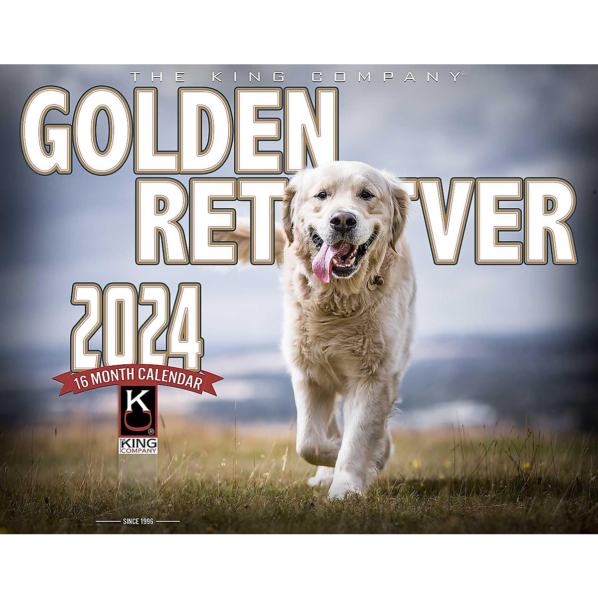 2024 Golden Retriever Wall Calendar 16-Month X-Large Size 14x22, Best Golden Retriever Dog Calendar by The KING Company-Monster Calendars