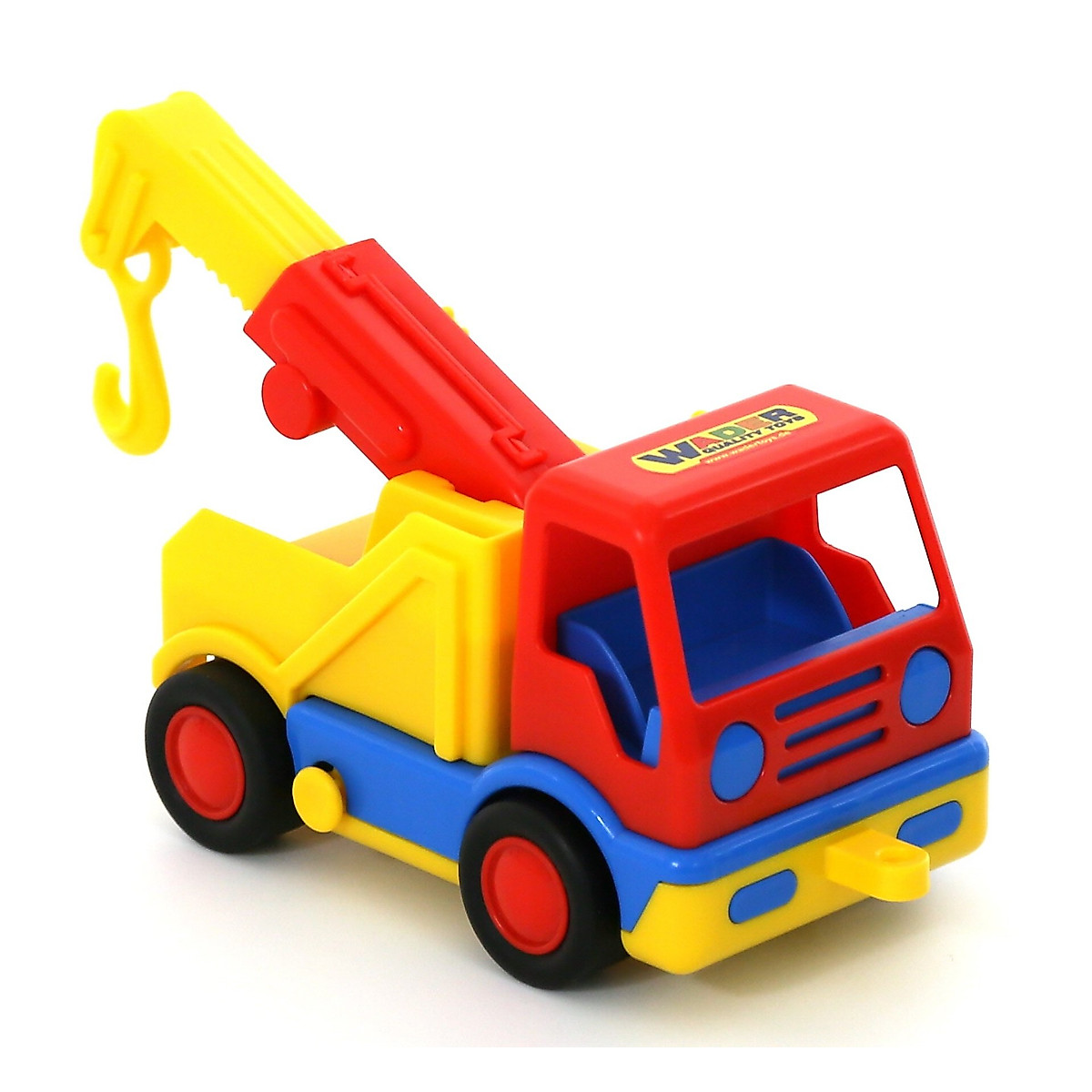 Wader Basics Tow Truck Toy For Kids with Noise-Canceling Rubber Tires & with Working Winch