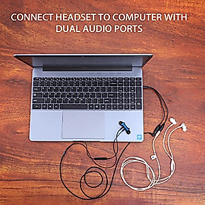 Headphone Splitter 3.5mm Y Splitter Audio Stereo Cable Male to 2 Female Extension Cable Headphones Splitter Adapter Aux Stereo Cord for Earphone Headset Compatible with iPhone Tablet Laptop(Black)