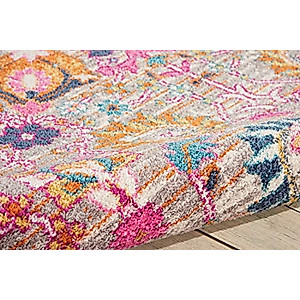Nourison Passion Silver 5'3" x 7'3" Area -Rug, Boho, Moroccan, Bed Room, Living Room, Dining Room, Kitchen, Easy -Cleaning, Non Shedding, (5' x 7')