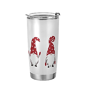 Yasala Christmas Tumbler Star Heart Hat Gnome Insulated Coffee Cup Back to School Beverage Container Office Travel Mug with Straw and Lid 20oz Holiday New Year Gift