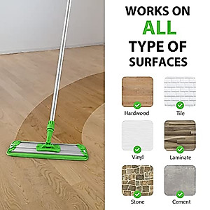 HOMEXCEL 18 Inch Professional Microfiber Mop Floor Cleaning System,Dust Mop with 4 Reusable Mop Pads,360-Spin Flat Mop Head Wet and Dust Mopping for Hardwood, Laminate, Vinyl & Tile