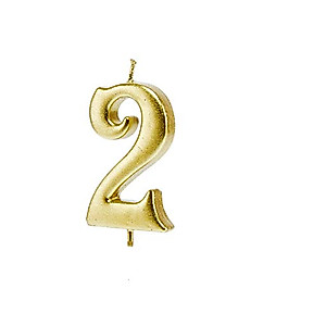 Mart 25th Birthday Candles,Gold Number 25 Cake Topper for Birthday Decorations