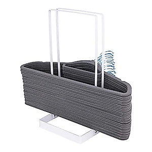Hanger Storage Organizer, 110 Wire Clothes Hanger Holder, Hanger Stacker Rack for Laundry Closet, Hanger Caddy Stand for Adult or Child Clothes Hangers White
