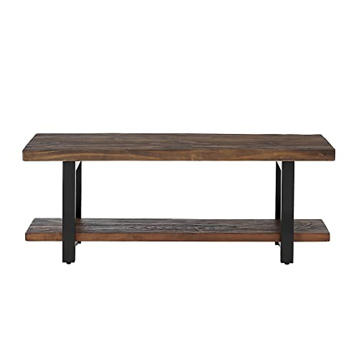 Alaterre Furniture Alaterre Sonoma Reclaimed Wood Bench with Open Shelf, Natural, Brown -