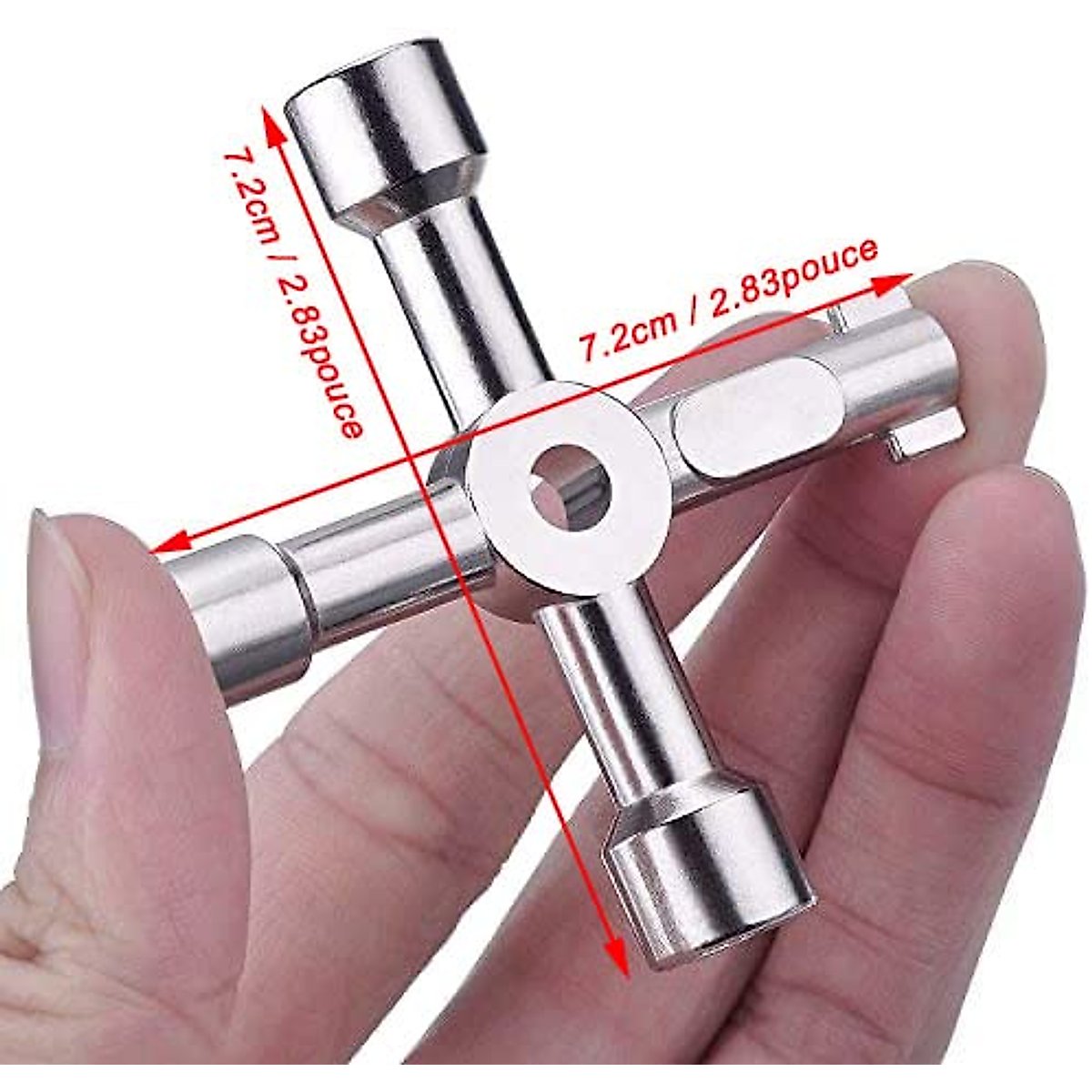 Willbond Meter Box Key Gas Key Meter Key 4-Way Multi-Functional Utilities Key for Electric Cupboard Cabinet Opening Key (Silver)