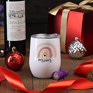 Mom Tumbler -12oz - Mom Cup - New Mom Gifts- Mom Wine Glass - Birthday Gifts for Mom from Daughter, Son, Kids - Christmas Gifts for Mom - Mom Mug - Gift Ideas for New Moms, First Time Moms