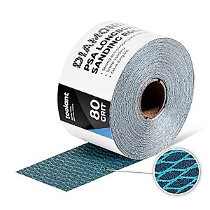 toolant Diamond Shape 80 Grit Sandpaper Roll, 2-3/4" Wide 10 Yard Longboard Self Adhesive PSA Stickyback Sand Paper for Woodworking, Metal, Plastic, Automotive, Sanding Blocks