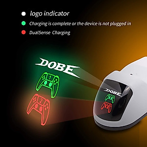 ECHZOVE PS5 Controller Charging Station, PS5 Controller Charger with Power Adapter, Playstation 5 Charger Station with LED Indicator