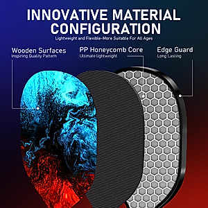 CELLOOK Pickleball Paddles Set of 4, Wooden & Honeycomb Core Pickle Ball Rackets, 4 Pickle Balls, 4 Cooling Towels & Pickleball Bag, Gifts for for Adults Kids Beginners (Dazzling)