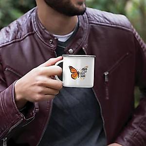 Philippians 413 Butterfly Christ Bible Verse Gift Idea 12oz Enamel Silver Mug