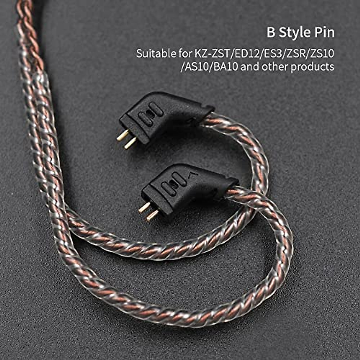 KZ CCA 2PIN IEM Earphone Cable, 4 Core High-Purity Copper Twisted IEMs Replacement Cable, Earbud Headphone Replacement Copper Extension Cable for KZ ZST ZSTX EDX ES4 AS10 CCA C10 C16 TRN V80 V90