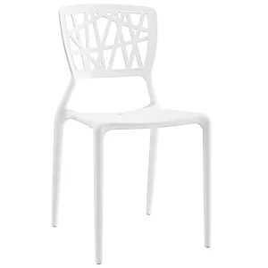 Modway Astro Stacking Accent Kitchen and Dining Room Chair in White - Fully Assembled