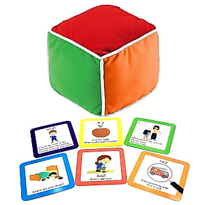 Thought-Spot: Play & Learn Cube; Roll and Play Game for Toddlers; 1st Learning Game!; Teaches Colors, Numbers, Emotions, Language; Roll Cube, Pick a Card, Have Fun!; Roll and Play Cube Game