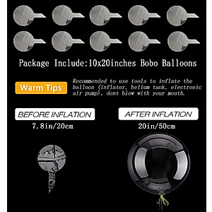 20 Inch Bobo Balloons Bubble Balloons, 10 Pcs Clear Bobo Balloon, Large Transparent Bubble Balloon for Christmas Wedding Birthday Party Decoration
