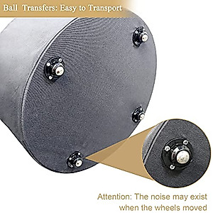 105L Laundry Hamper with Wheels, Collapsible Round Laundry Basket with Lid, Easy Transportation Laundry Organizer with Bamboo Handle for Storage