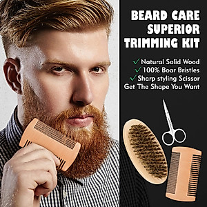 Bath Gift Set 14Pcs Beard Grooming, Bath & Body Spa Kit w/Beard Oil, Beard Balm, Beard Brush, Beard Comb, Beard Scissors, Storage Bag, Beard Growth Care for Men, Dad, Husband