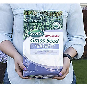 Scotts Turf Builder Zoysia Grass Seed & Mulch, Grows a Tough, Low-Maintenance Lawn, 5 lbs.