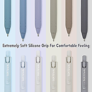 AZGO Retractable Ballpoint Pens Black Ink 0.7mm Pens Writing Pen Office Fine Ball Point Pen for Journaling (6+1 Count)