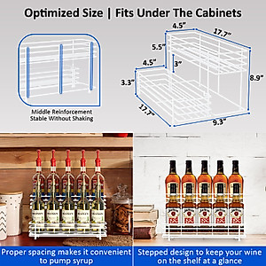 eipizx Coffee Syrup Organizer 2 Tier Syrup Bottle Holder Rack for Coffee Bar 10 Bottles White Wine Bottle Rack Coffee Syrup Stand Shelf for Syrup, Wine, Coffee Bar Organizer for Kitchen Coffee Shop