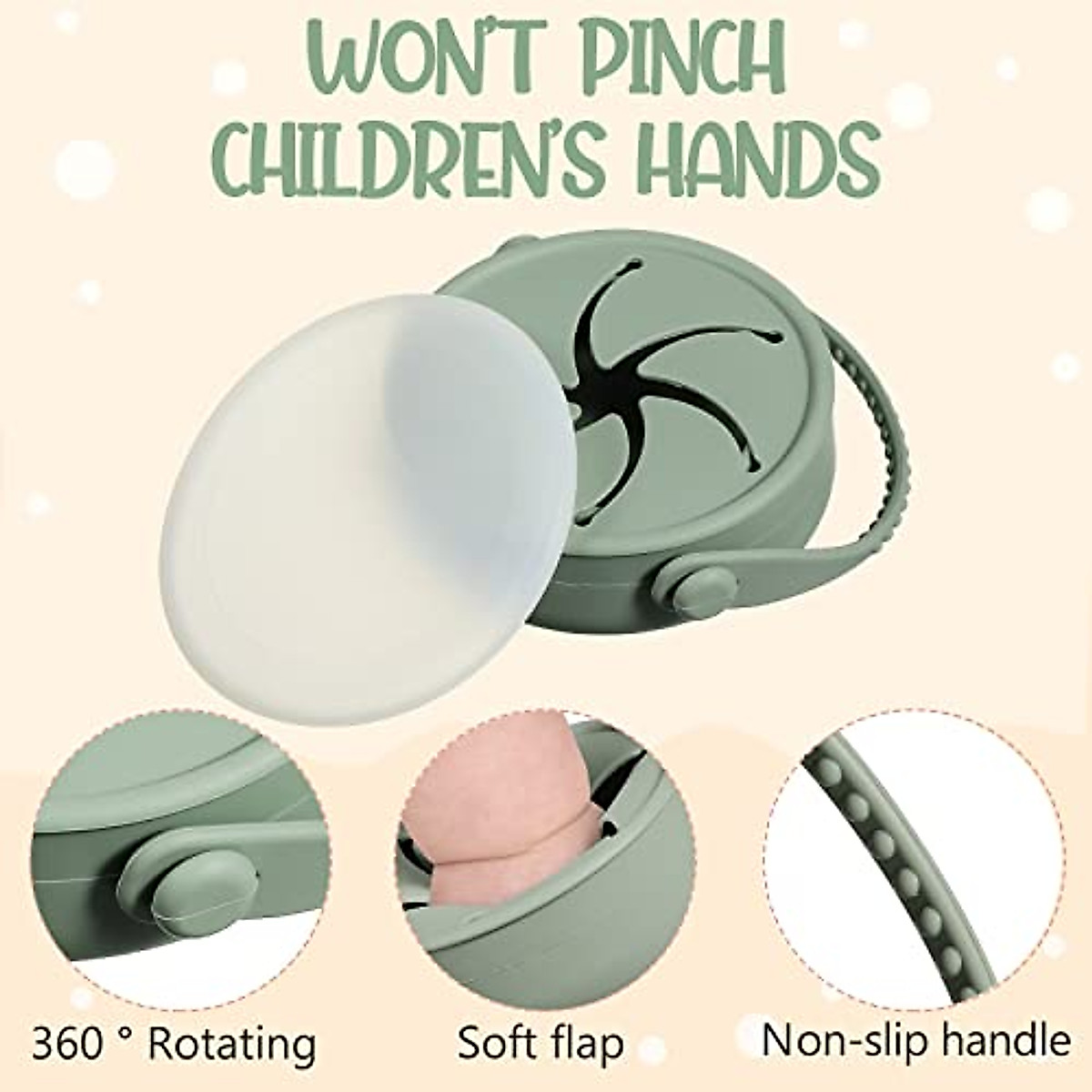 2 Pcs Snack Cups for Toddlers 12oz Collapsible Cup Toddler Cups Spill Proof Toddler Snack Cups Baby Silicone Snack Cup No Spill Bowls for Toddlers Infant Snack Containers (Blue, Green)