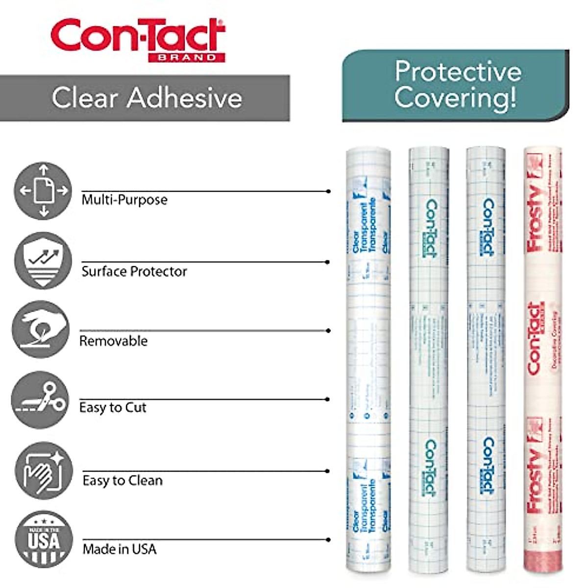 Con-Tact Brand Clear Adhesive Protective Liner to Cover Books and Documents, 13.5-Inches x 5-Feet (05F-C7R100-12)