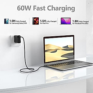 Weduda 60W USB C to USB C Cable 6ft, Soft Silicone USB 2.0 Type C Fast Charging Cable for MacBook Pro 2020, iPad Air 5, iPad Mini 6, Samsung Galaxy S21/Note 10, Huawei, Switch, PS5, Pixel, LG (Black)