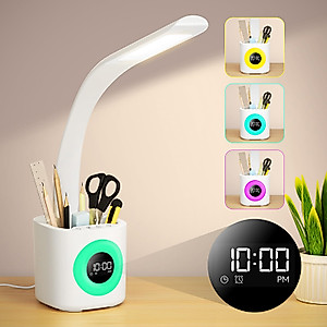 Desk Lamps for Home Office, Architect Desk Lamp with Clamp, LED Desktop Lamp Dimmable, Bright Office Lighting, 9W Modern Desk Lamp for Monitor (Black)