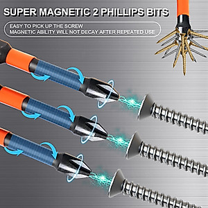 10-Pack Phillips Bits #2 Impact Magnetic 2 Phillips Bits- PH2 Bits Premium S2 Alloy Steel Phillips Head Drill Bits- Phillips Screwdriver Bits (2-Inch Long Phillips Bit Set) 1/4 Hex Shank Screw Bits