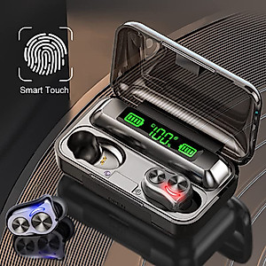 XYGCACO C10 Bluetooth Headphones True Wireless Earbuds Touch Control with Wireless Charging Case Stereo Earphones in-Ear Built-in Mic Headset Premium Deep Bass