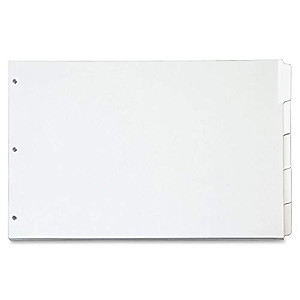 TOPS Cardinal 11x17 Write'n Erase Tab Divider, 5-Tab, White, (84270CB)