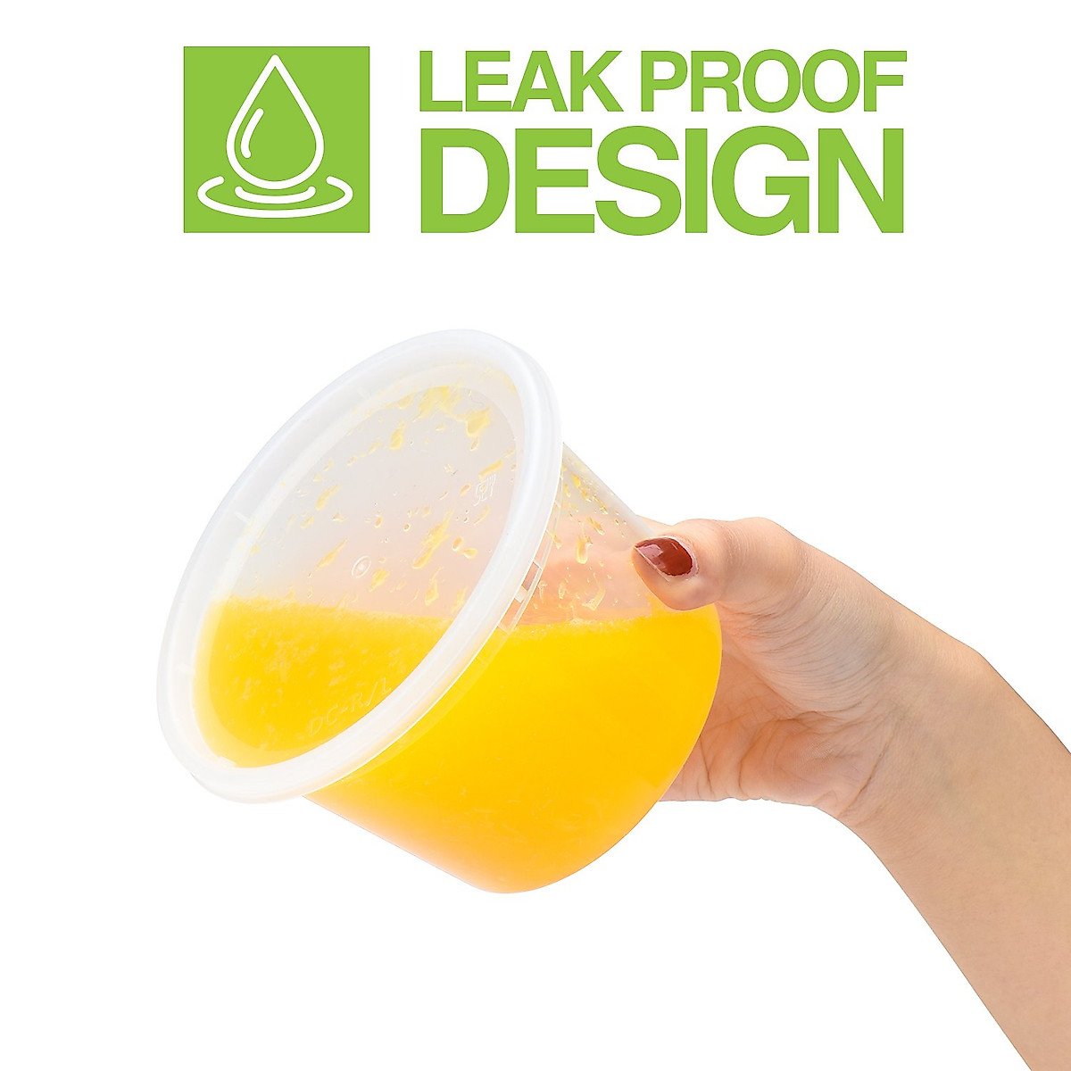 Glotoch 24 Pack 16 oz. (2 Cups) Plastic Food and Drink Storage Containers Set with Lids - Microwave, Freezer & Dishwasher Safe Eco-Friendly, BPA-Free, Reusable & Stackable