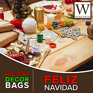 Woolsacks Burlap Christmas Bags | Blank Burlap Sacks for Holiday Crafts and Farmhouse Christmas Decor | 9" x 14" | Made in the USA (Pack of 3)