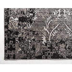 Unique Loom Outdoor Botanical Collection Area Rug - Manchester (9' x 12' 2" Rectangle, Light Gray/ Black)