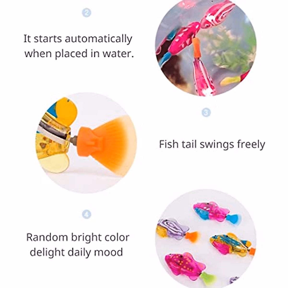 Robo Fish for Cats, Robot Fish Cat Toy, Interactive Robot Swimming Fish Toys for Cat, Activated Swimming in Water with Led Light Plastic Fish Toy Gift, Stimulate Your Cat's Hunter Instincts (3Pcs)