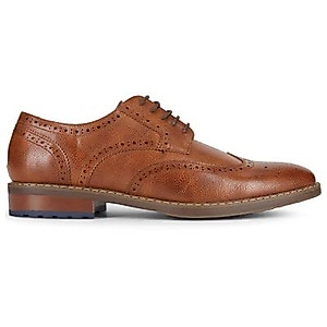 Van Heusen Men's Gino Wingtip Oxford Shoes, Cognac, 12