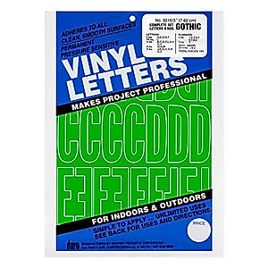Graphic Products Permanent Adhesive Vinyl Letters and Numbers (160 /pkg), 3", Green