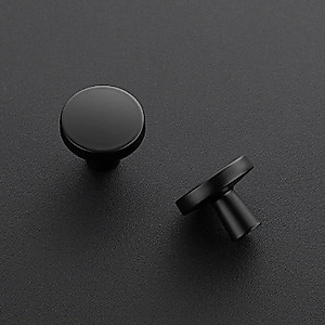 Ravinte 25 Pack Drawer Pulls 1-1/4 Inch Kitchen Cabinet Knobs Solid Round Dresser Drawer Knobs Matte Black Dresser Knobs Drawer Knobs Simple Cabinet Hardware for Cupboard Drawer Pulls