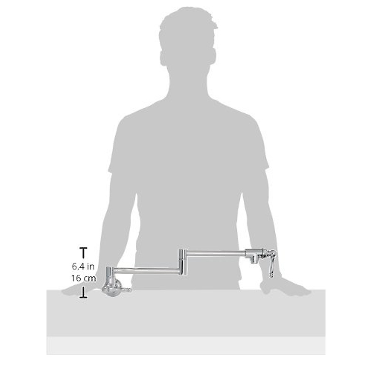 Franke PF3300 Farm House Kitchen Faucet Series Wall-Mounted Pot Filler, Chrome